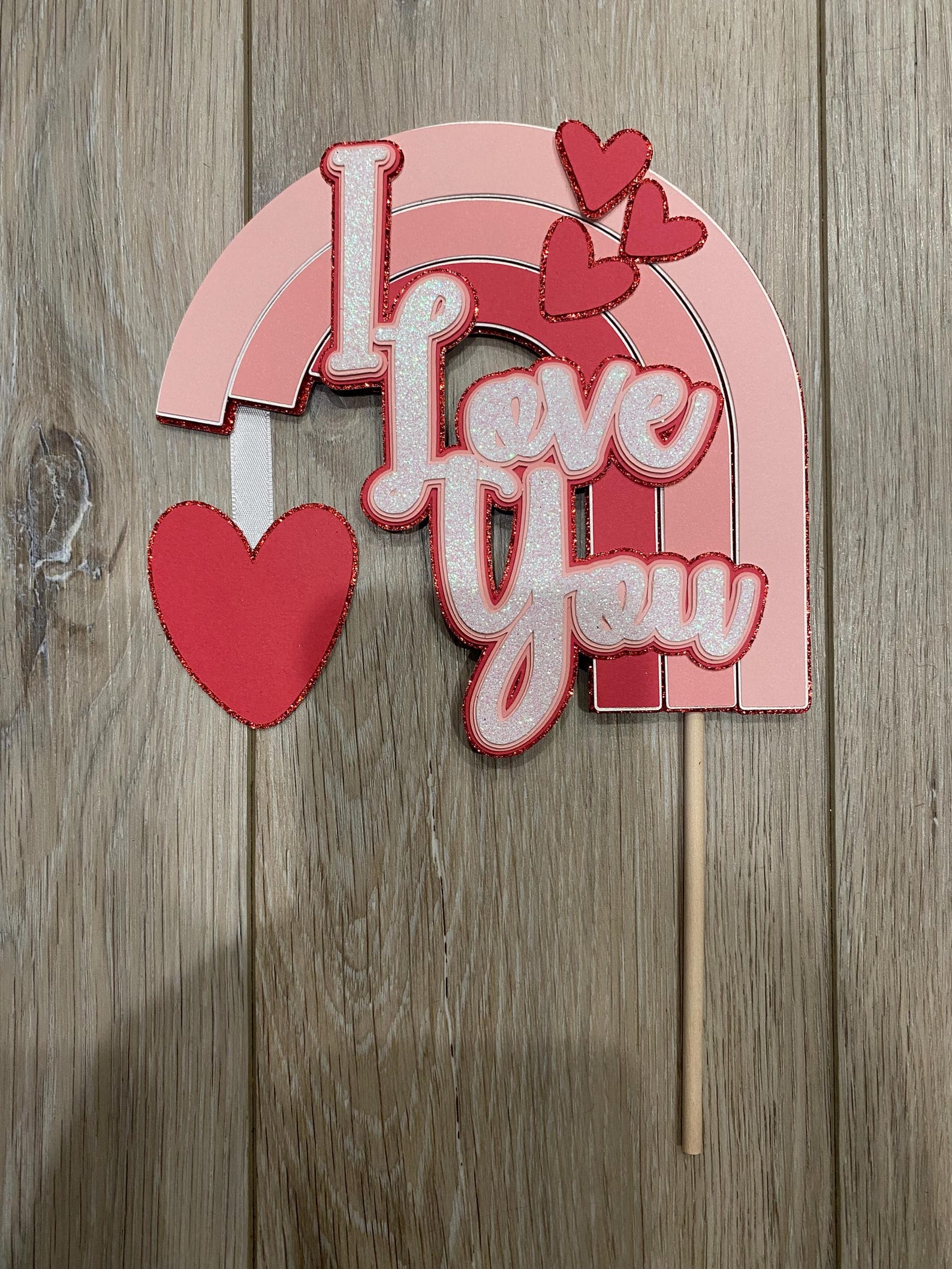 Valentine's Day Decor * Cake Topper * Happy Valentines Day * Rainbow ...