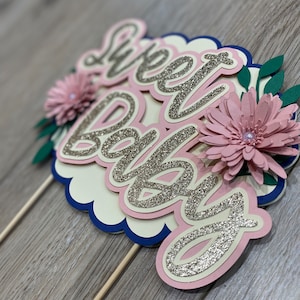 Floral Baby Shower Cake Topper: Handmade 'sweet Baby' Decor - Etsy