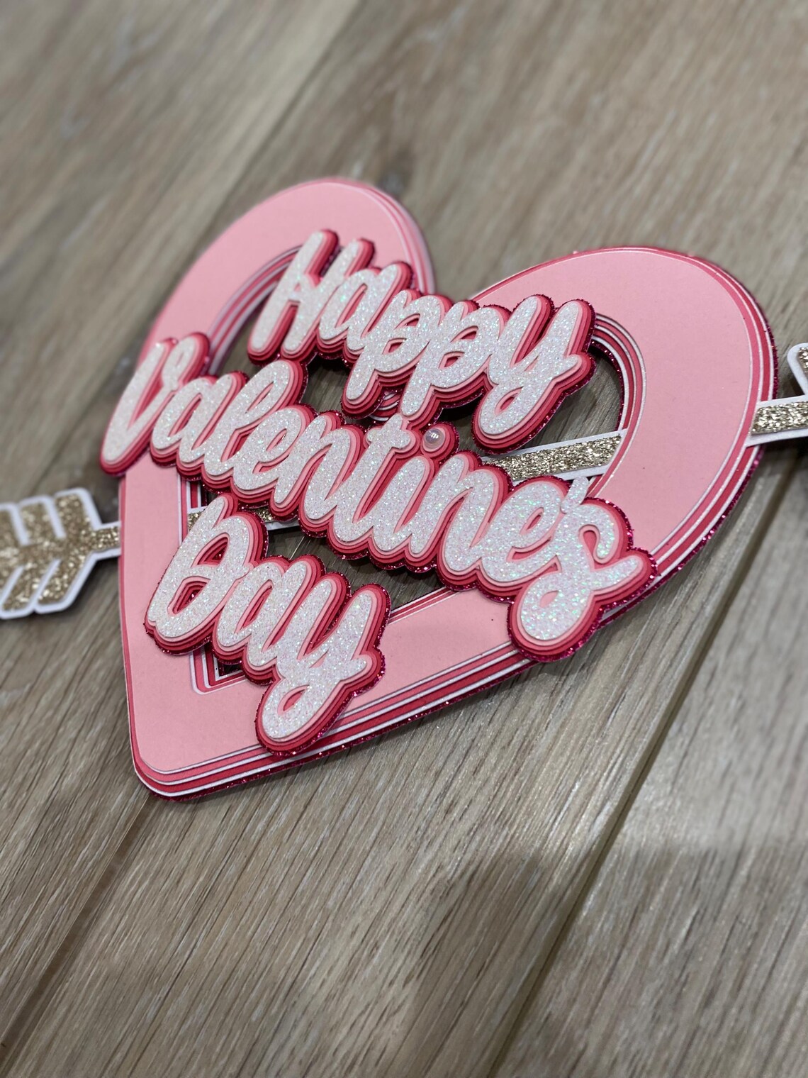 Valentine's Day Decor * Cake Topper * Happy Valentines Day * Cupid ...