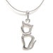 Kitty Cat Sterling Silver Outline Pet Lover Charm Pendant or Necklace ...