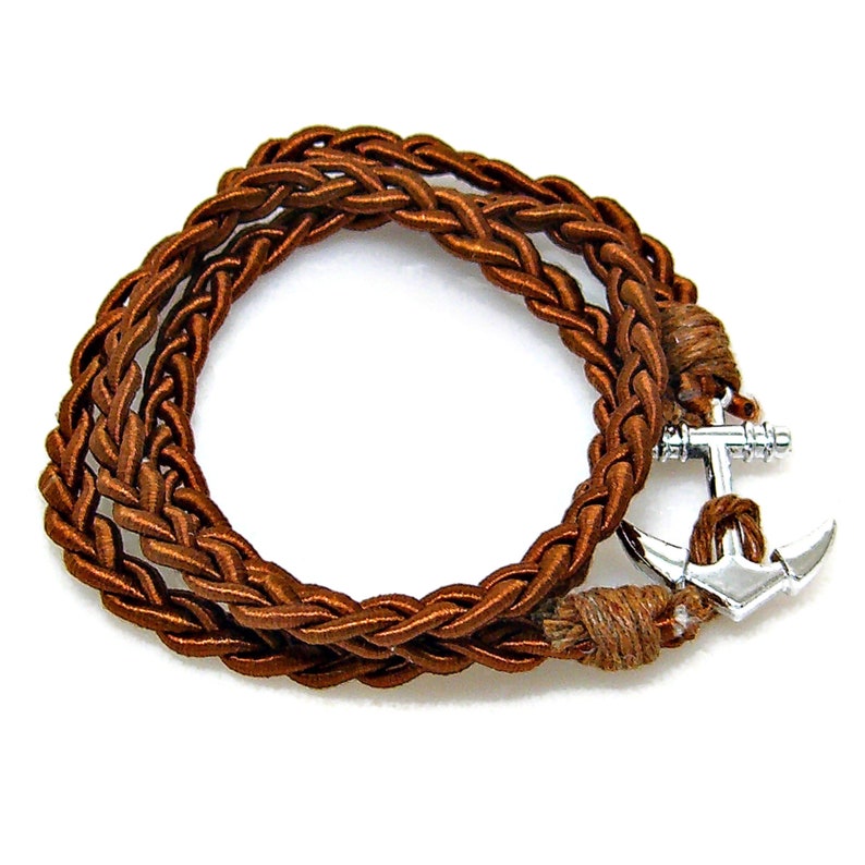 Anchor Bracelet Braided Wrap Around Friendship String Choice | Etsy