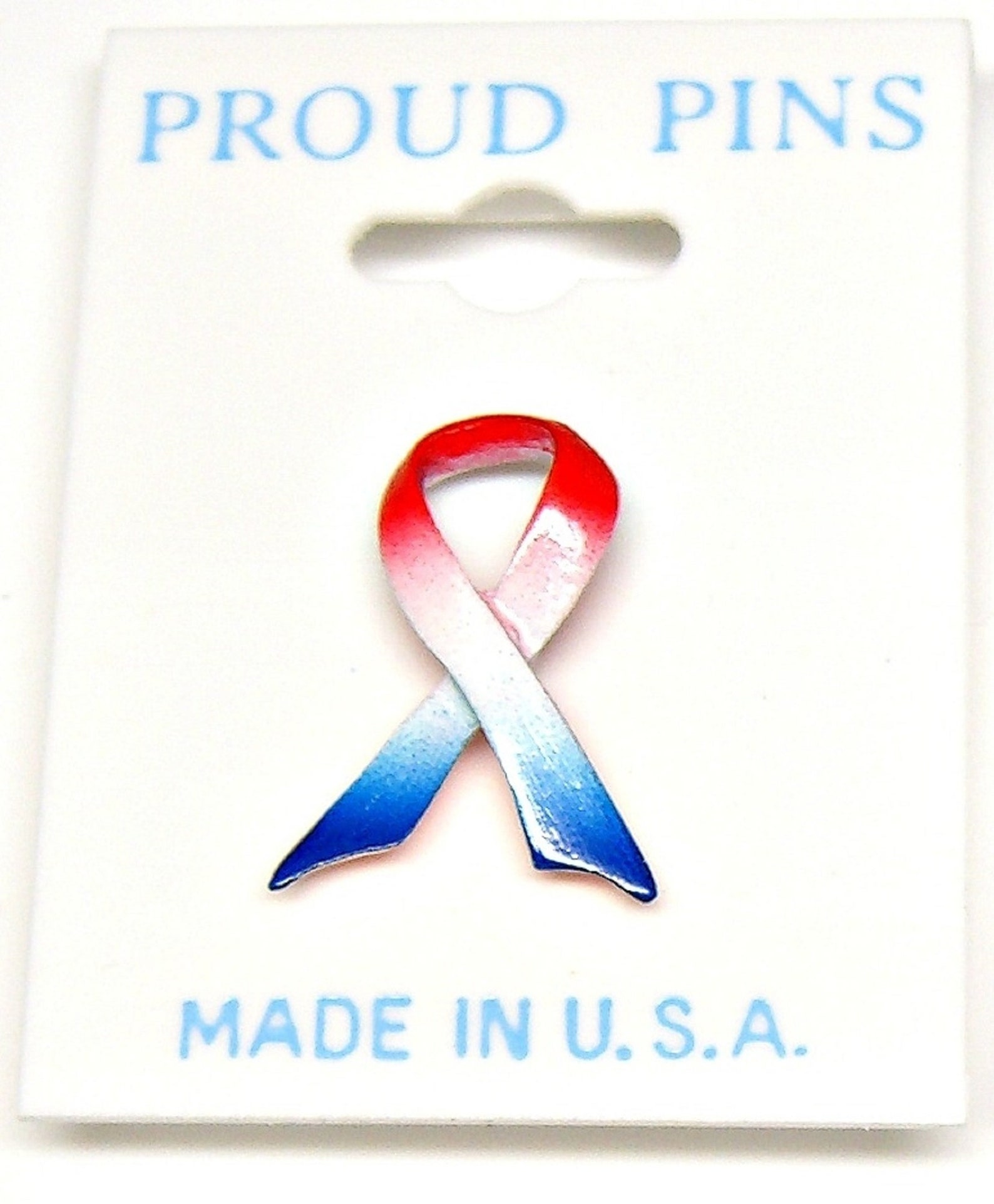 Ribbon Tac Pin Red White and Blue Patriotic American Tie Tac - Etsy