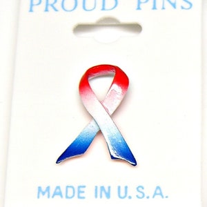 Ribbon Tac Pin Red White and Blue Patriotic American Tie Tac, Lapel Pin ...