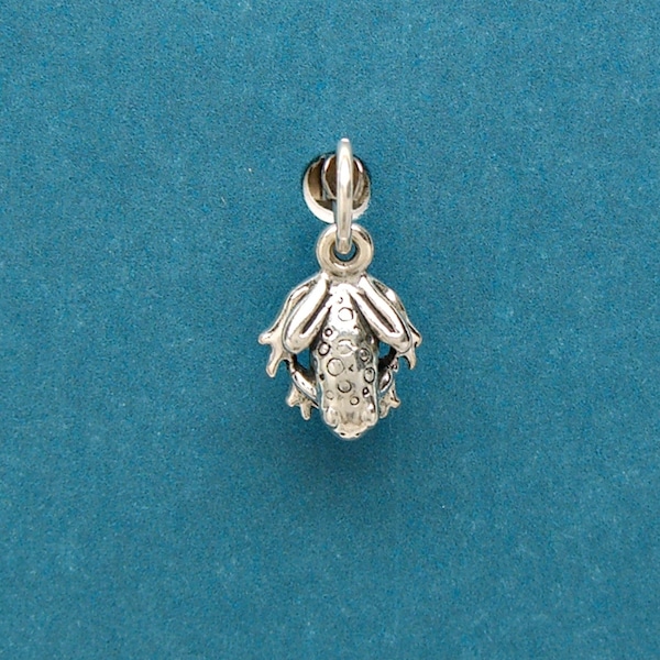 Sterling Silver Frog Charm - Etsy