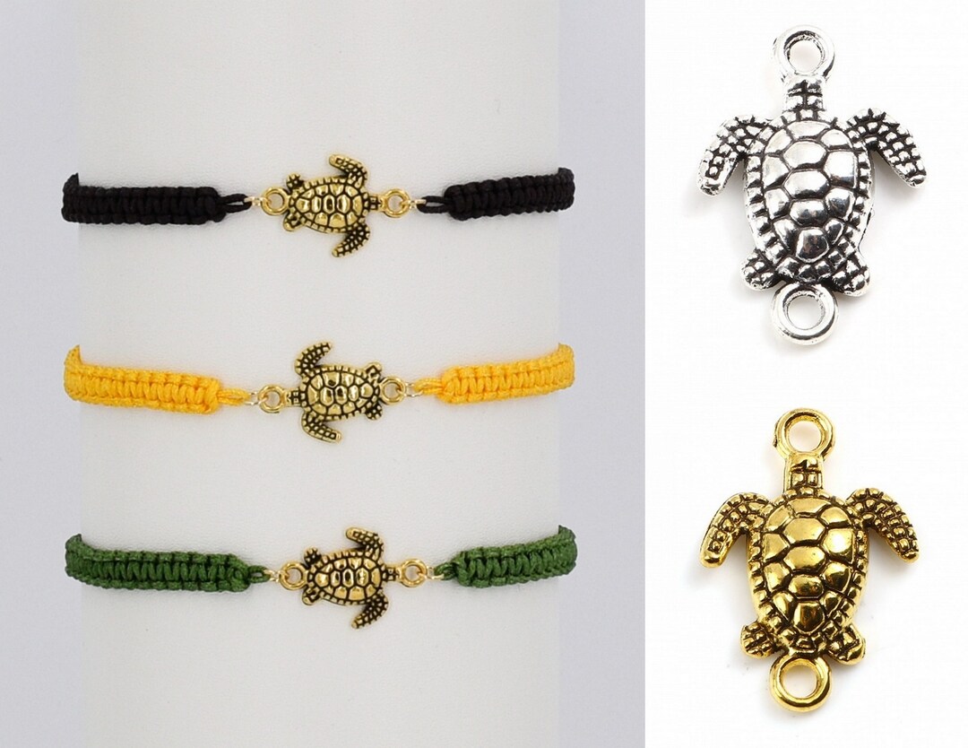 Sea Turtle Bracelet Adjustable Braided Cord 5 to 9 Inches Choice of 19 ...