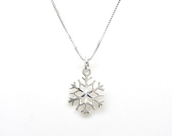 Snowflake Diamond Cut Sterling Silver Charm or With Necklace | Etsy