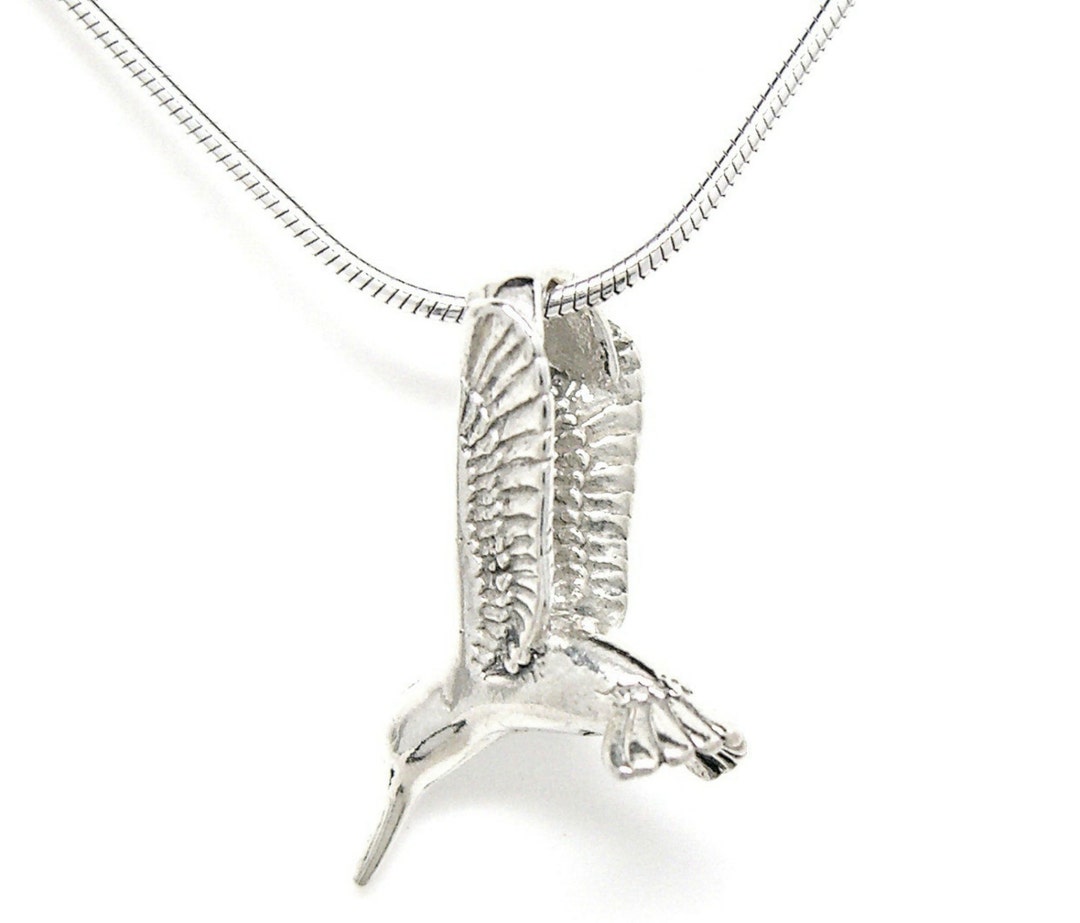 Hummingbird Sterling Silver 3D Bird Pendant Charm or Necklace 1908 - Etsy