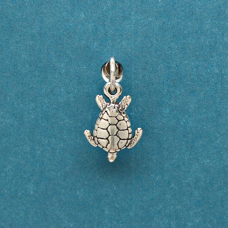 Sea Turtle Sterling Silver Beach Mini Charm for Bracelet or Anklet ...