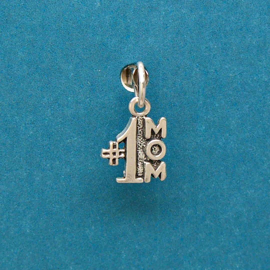 Number One Mom Sterling Silver Mini Charm for Bracelet or Anklet ...