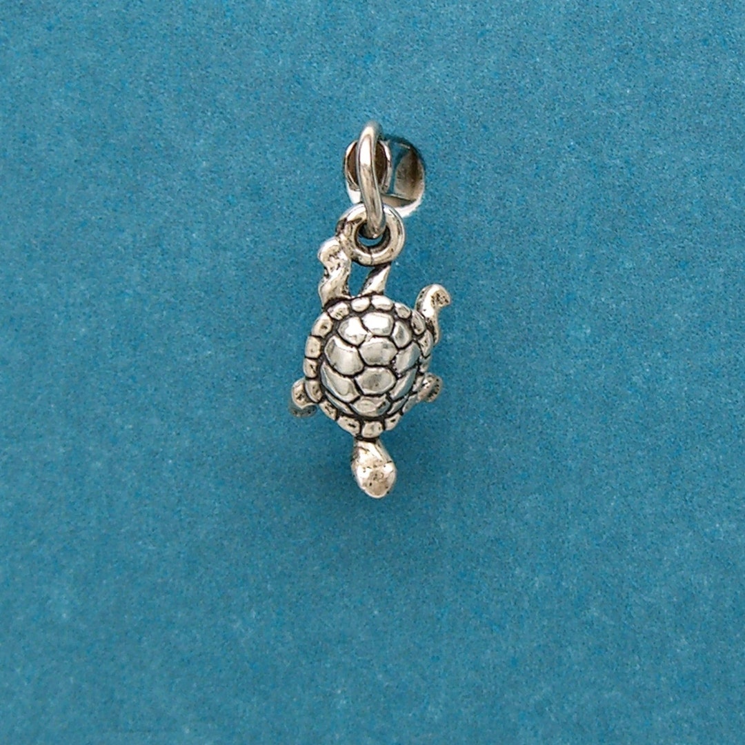 Turtle Tortoise Sterling Silver Mini Charm for Bracelet or Anklet 1752 ...