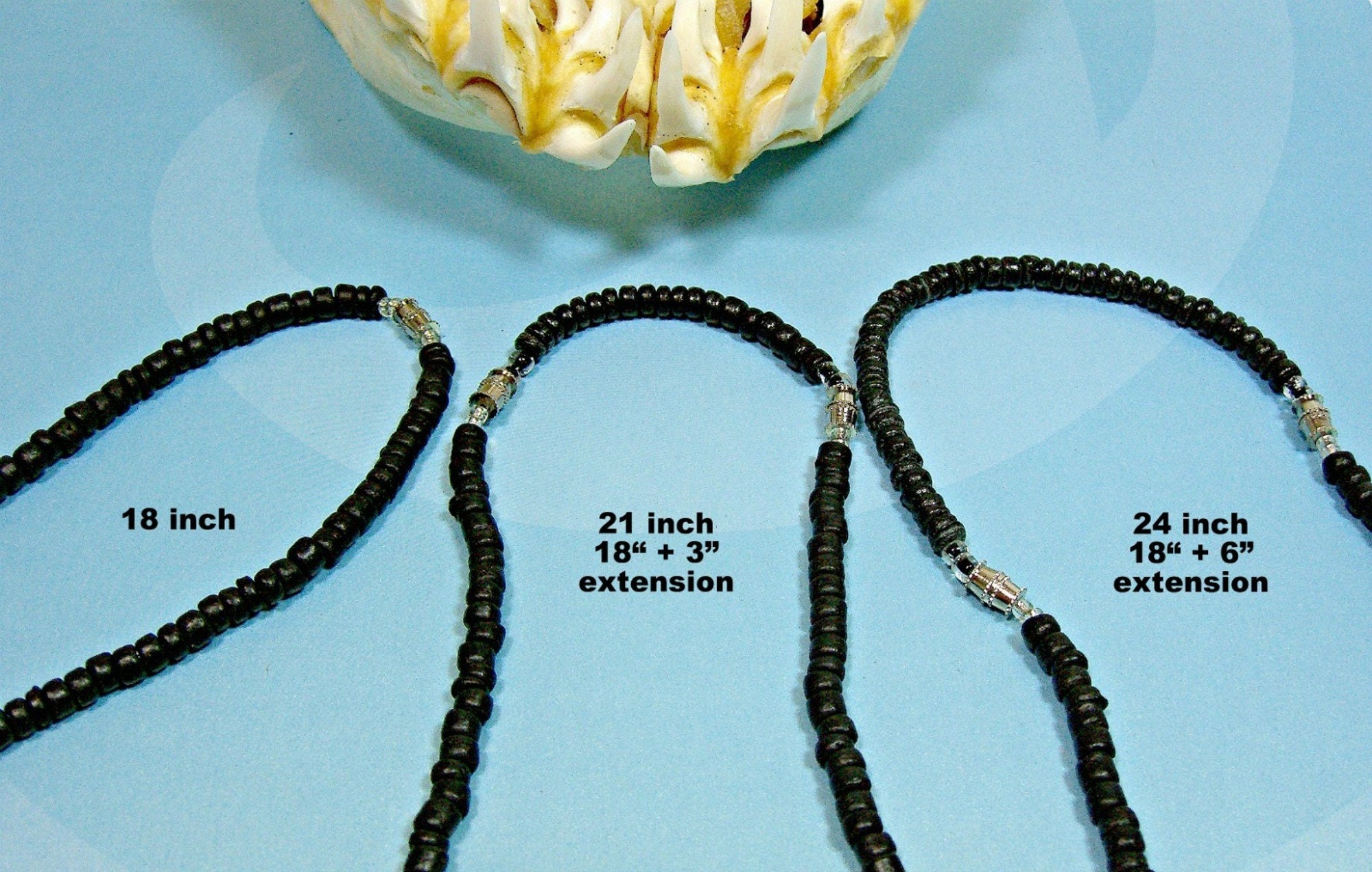 Pirate Spanish Coin Necklace Black Coconut Beads Choice of Length and ...