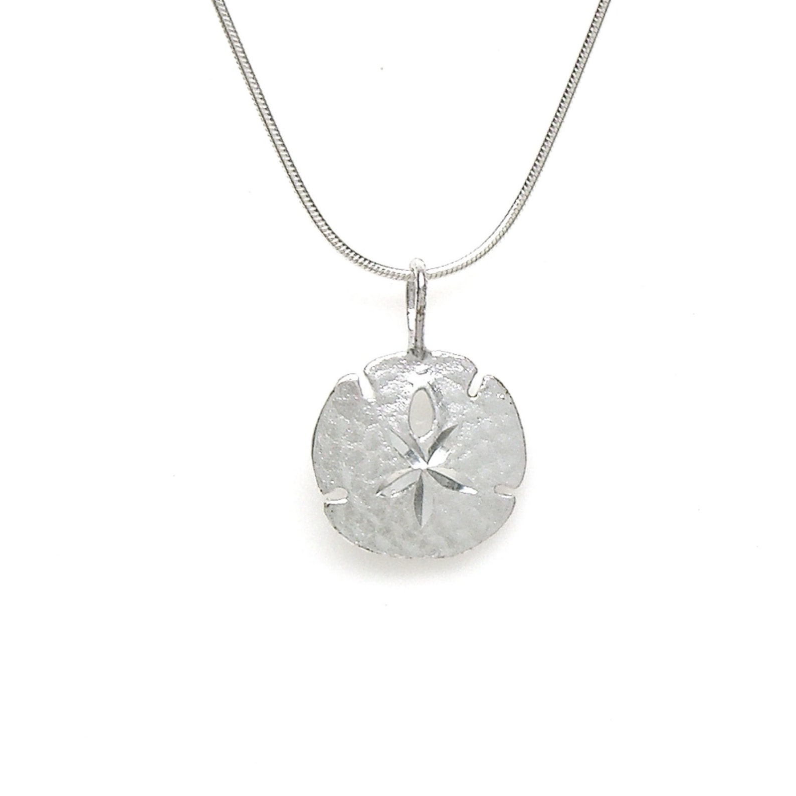 Sand Dollar Sterling Silver Sea Shell Beach Pendant Charm or Necklace ...