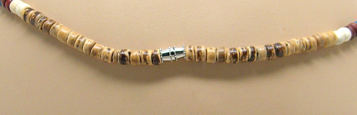 Shell Tusk Horn Pendant Coconut Bead Necklace SUP Surfer Hawaiian 18 ...