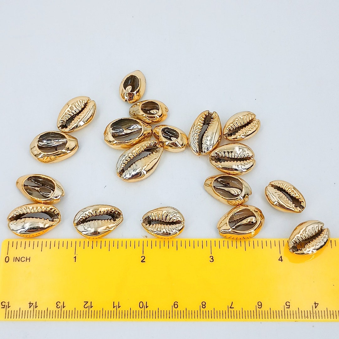 Real Cowrie Shells Gold Plated Pendants Charms for Jewelry, Crafts 6 ...