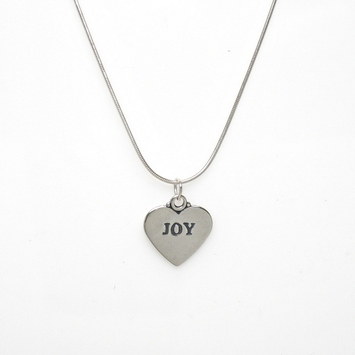 Joy Heart Sterling Silver Love Positive Vibe Pendant Charm or - Etsy
