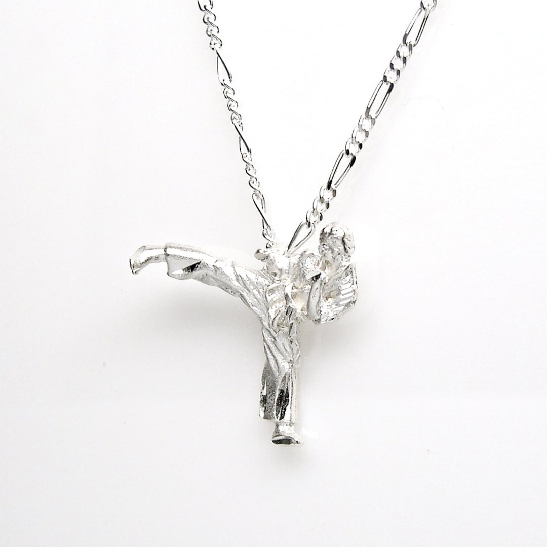Kick Boxer Sterling Silver Karate Martial Arts Taekwando Sports Charm ...