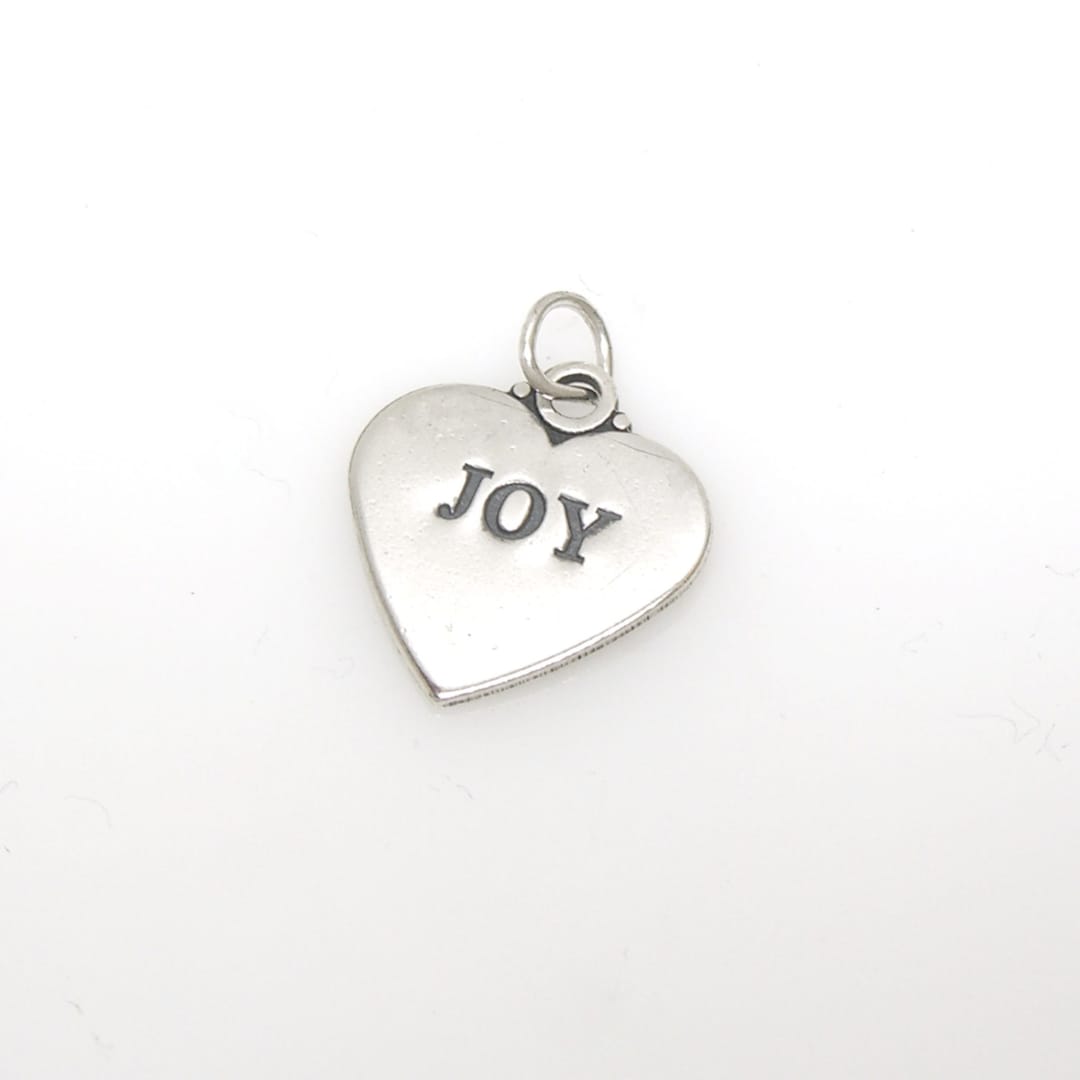 Joy Heart Sterling Silver Love Positive Vibe Pendant Charm or Necklace ...