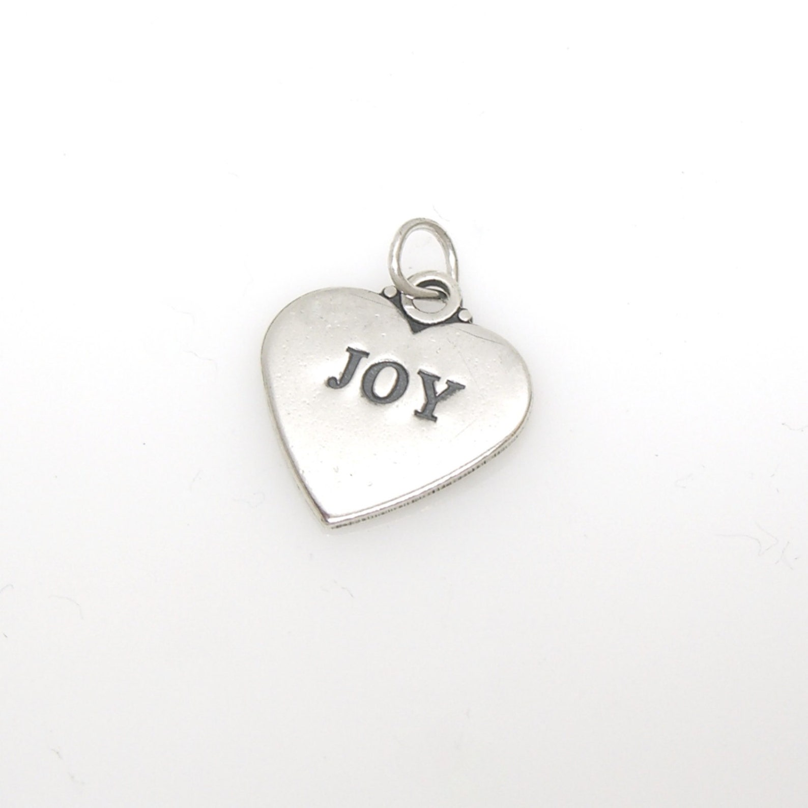 Joy Heart Sterling Silver Love Positive Vibe Pendant Charm or - Etsy