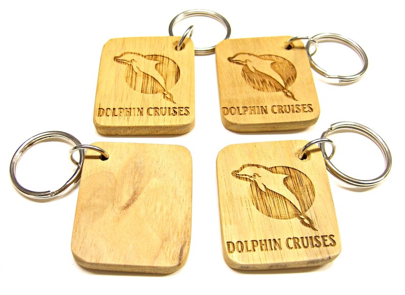 Wood Dolphin Key Chain Laser Cut Cruise With Dolphins Key Ring | Etsy