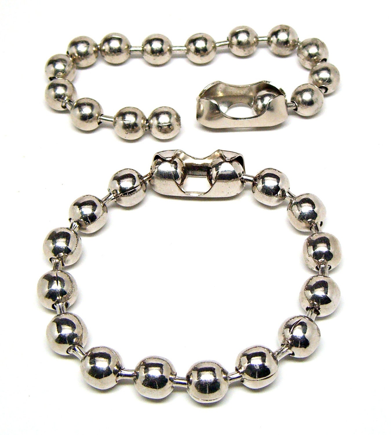 Anklet or Bracelet 9.5mm Ball Bead Nickel Plated Steel Chain