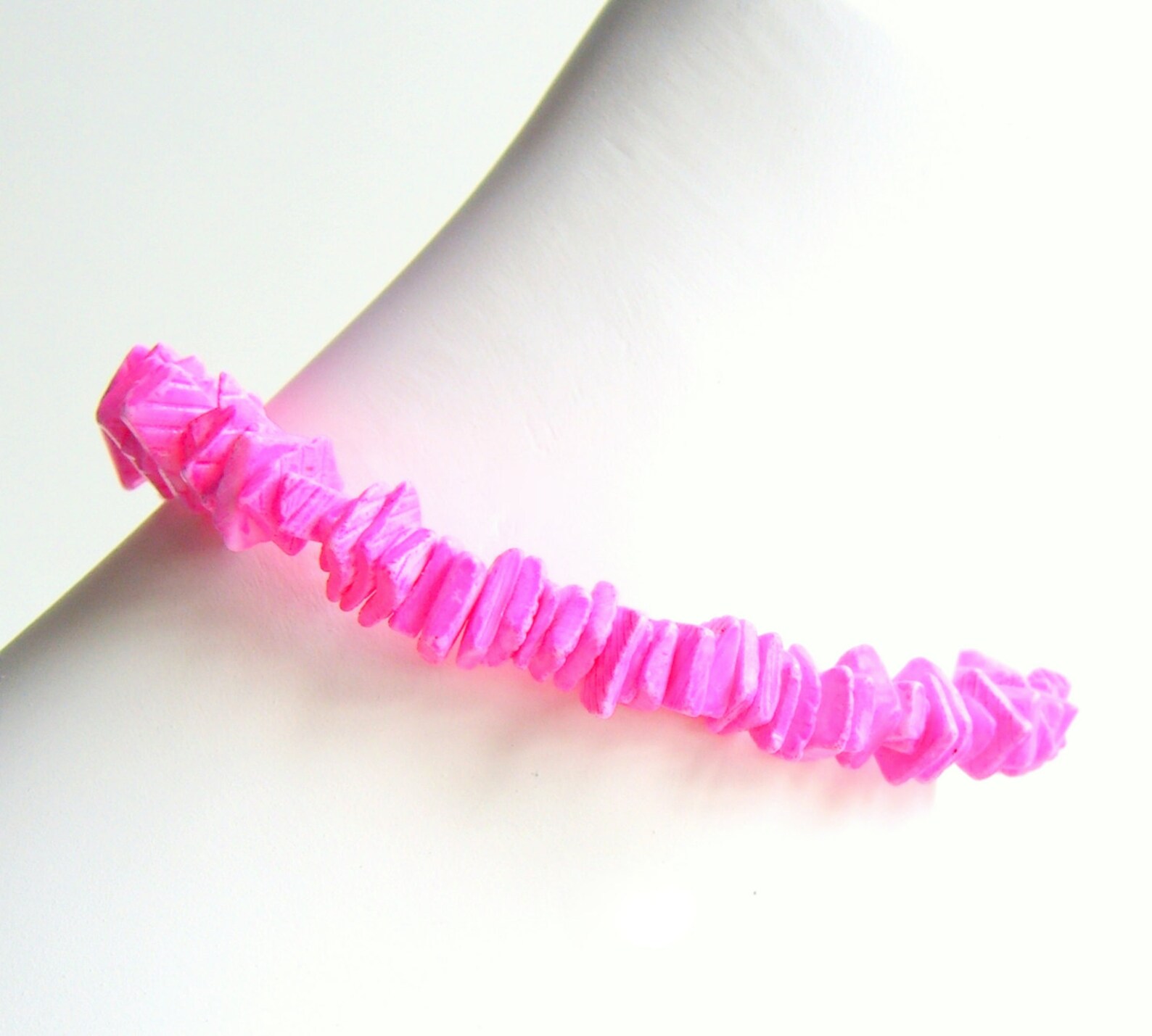 Anklet or Bracelet Pink Puka Shell Square Cut Chip Sea Shells | Etsy