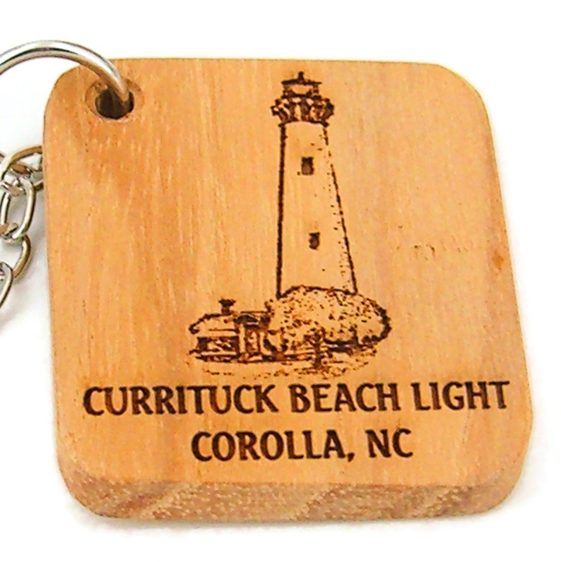 Wood Lighthouse Key Chain Outer Banks North Carolina Key Ring - Etsy