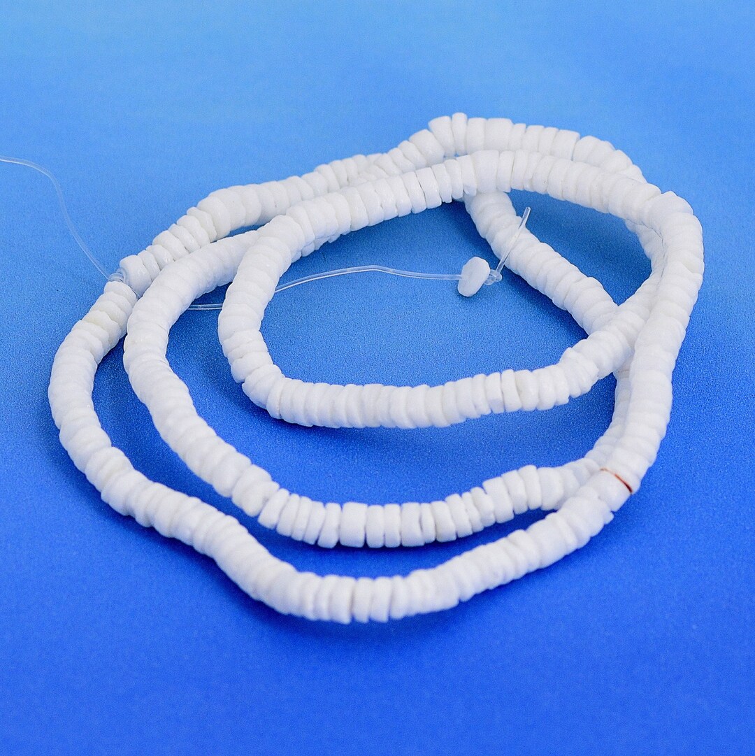 Puka Shell Beads 4-5mm Round White Strand of About 300 Wholesale ...