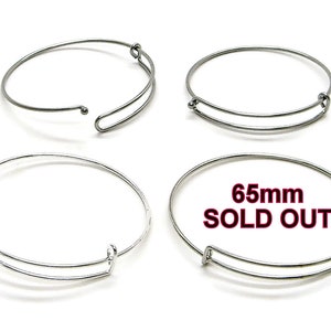 PRICE REDUCED 10 Piece Lots Silver Tone Wire Bangle Charm Bracelets ...