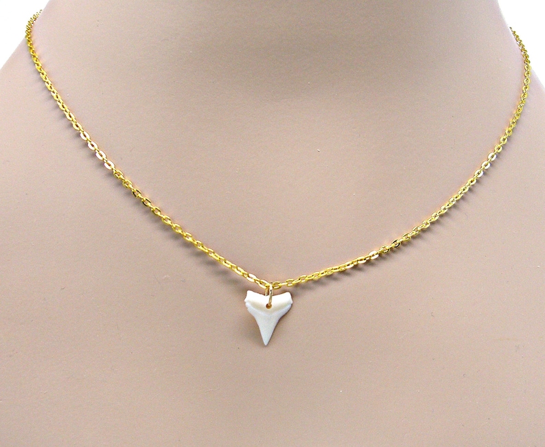 Shark Tooth Chain Choker Necklace Minimalist Dainty Layering - Etsy