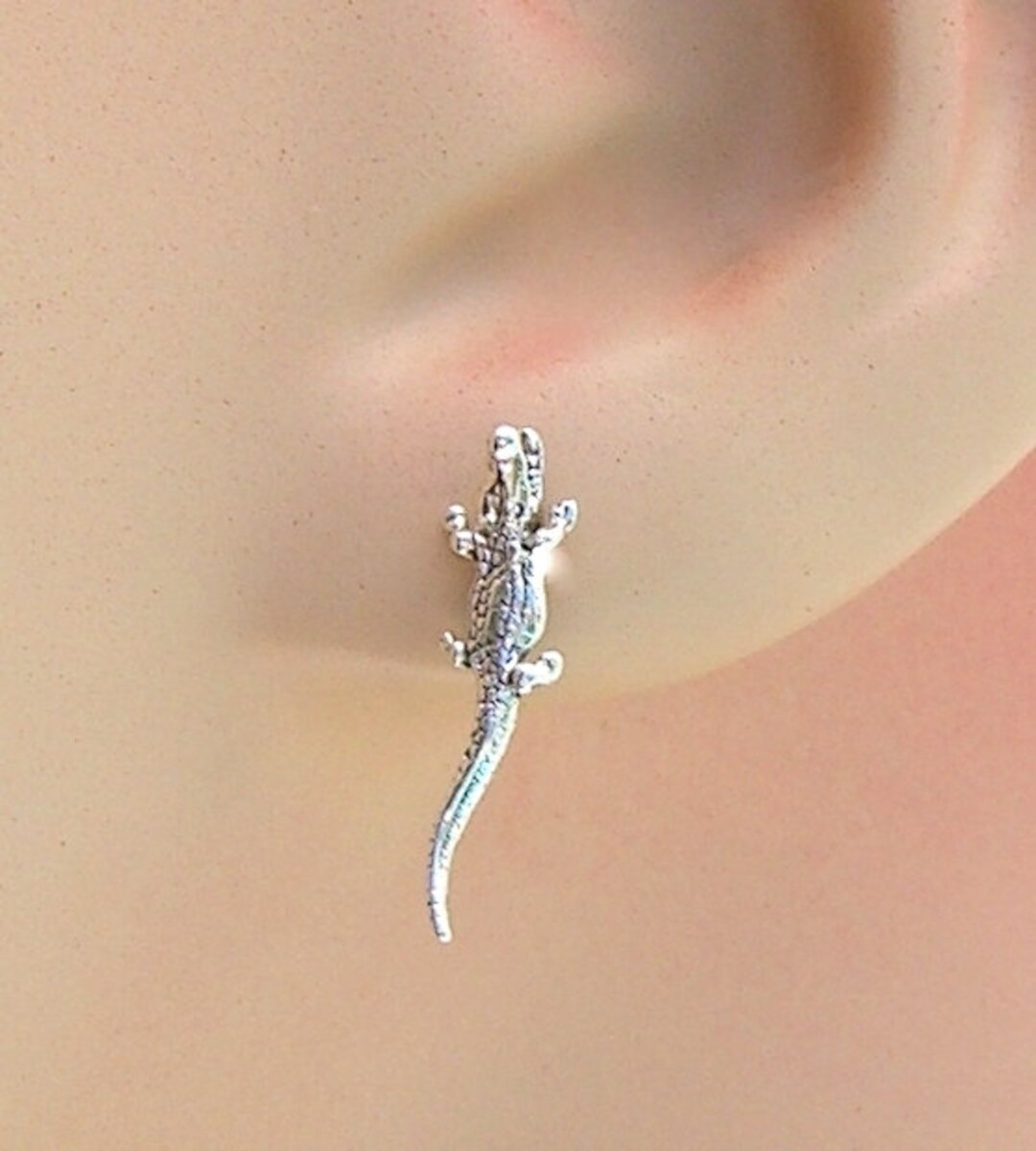 Earrings Alligator Gator Mascot Sterling Silver Animal Tiny Minimalist ...