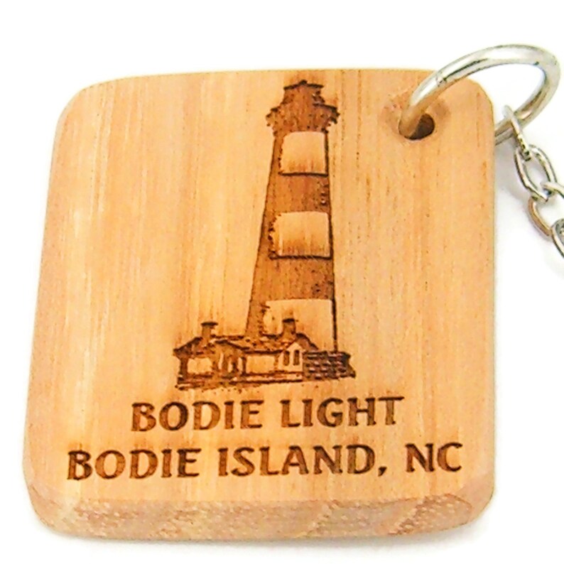 Wood Lighthouse Key Chain Outer Banks North Carolina Key Ring - Etsy