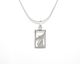 Kitty Cat Sterling Silver Pet Outline Charm Pendant or | Etsy
