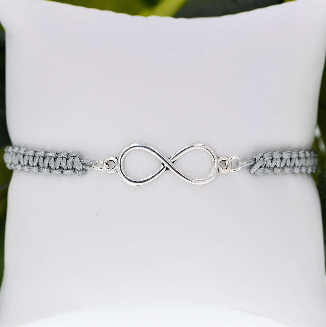 Infinity Symbol Bracelet, Adjustable Macrame Cord, 5 to 9 Inches ...