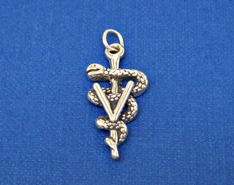 Vet Tech Sterling Silver Caduceus Symbol 3 Dimensional | Etsy