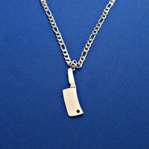 Chef Knife BBQ Meat Cleaver Sterling Silver Cooking Food Charm Pendant ...