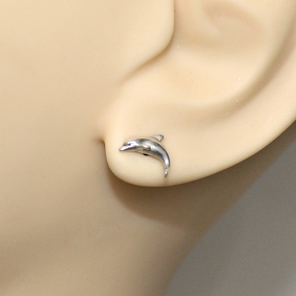 Dolphin Earrings Sterling Silver Beach Minimalist Pierced Tiny Ear ...