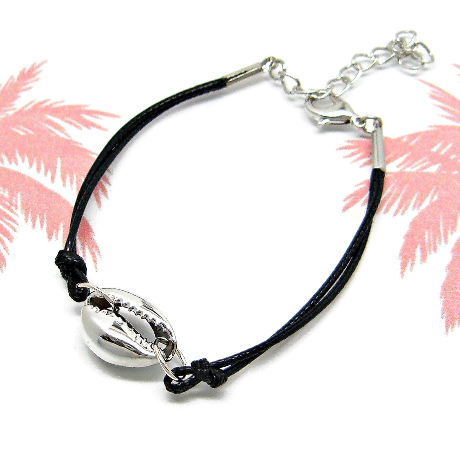 Silver Cowrie Sea Shell Bracelet, Adjustable, 7.25 to 9 Inches, Choice ...
