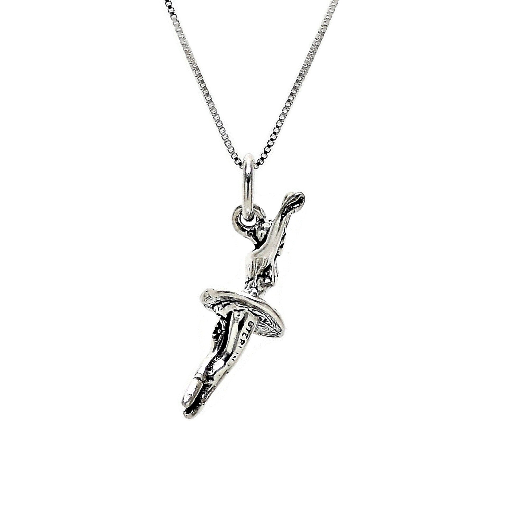 Ballerina Sterling Silver Ballet Dancer Charm Pendant or Necklace 1918 ...