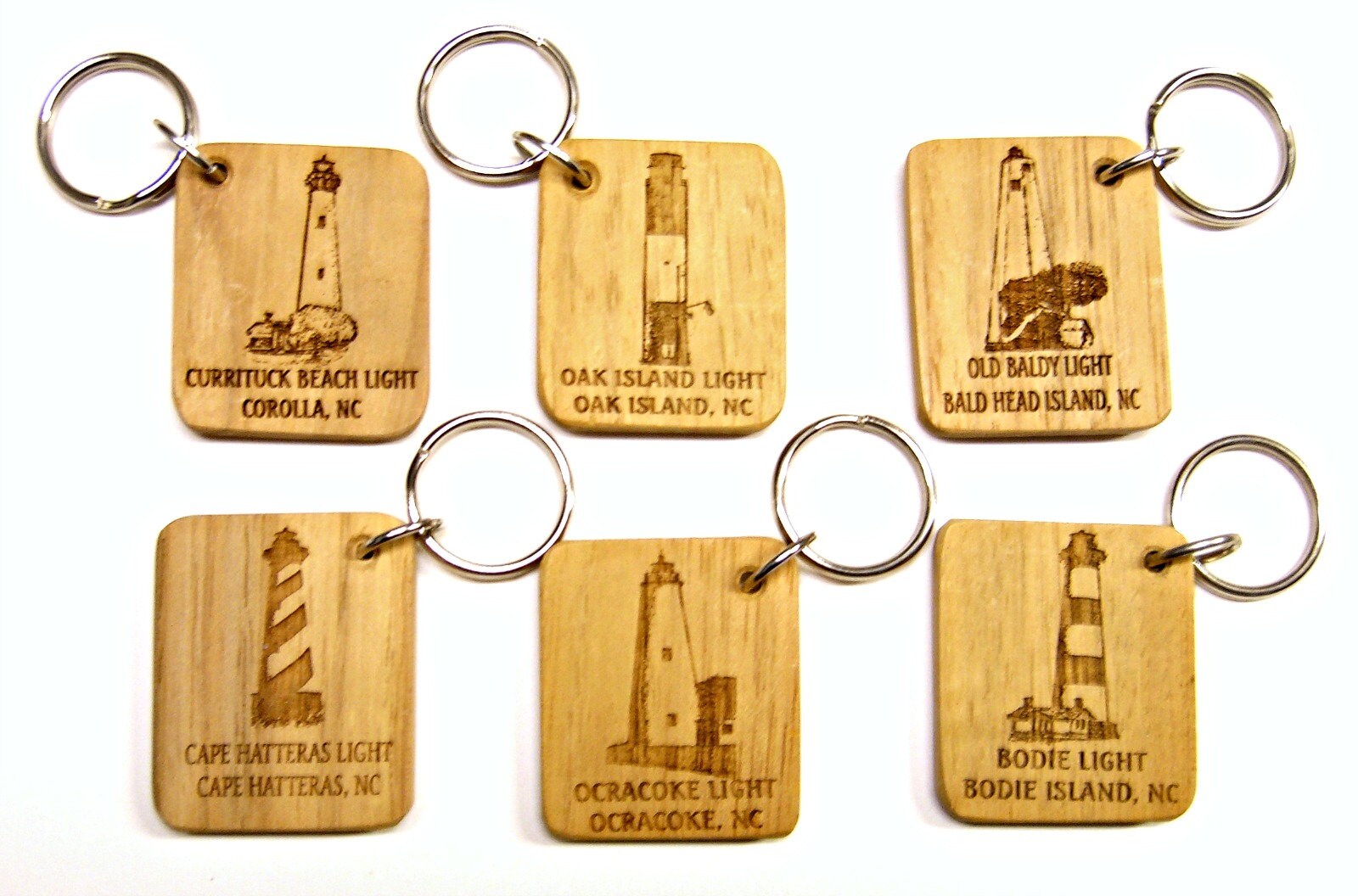 Wood Lighthouse Key Chain Outer Banks North Carolina Key Ring | Etsy