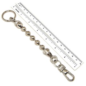 Key Chain, Large Steel Ball Bead, Large Split Ring, Spring Snap Clasp ...