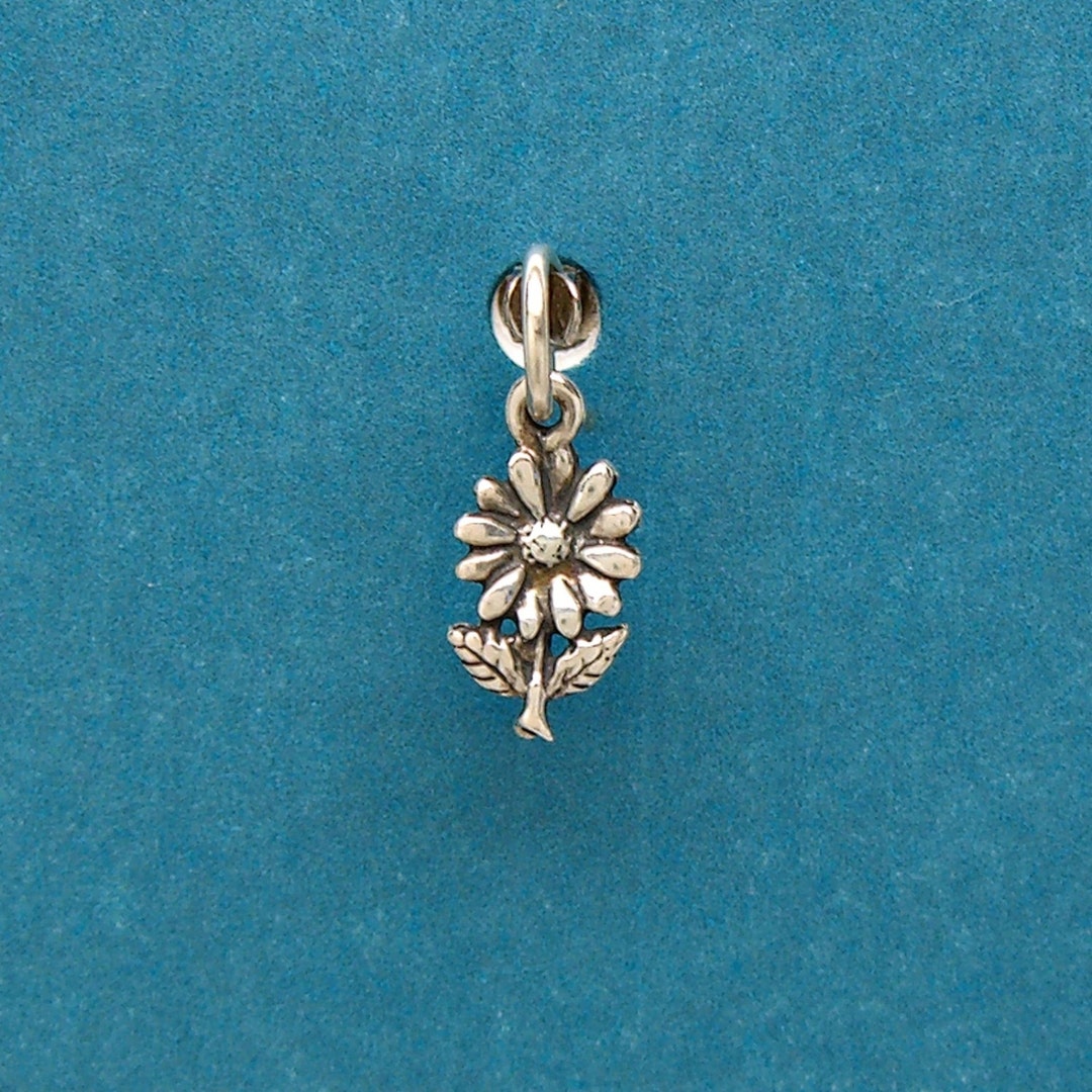Garden Flower Sterling Silver Mini Charm for Bracelet or Anklet ...