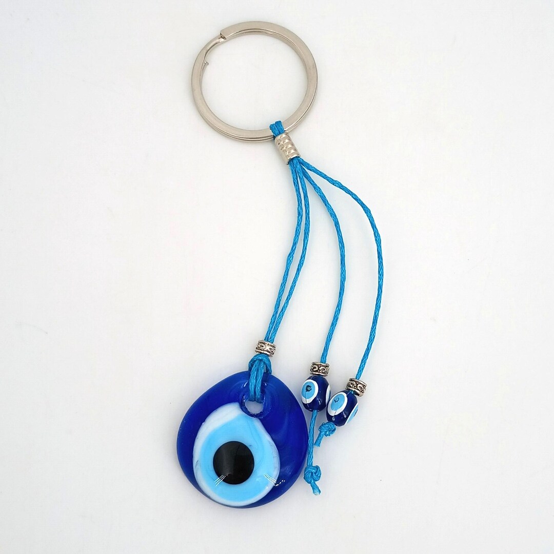 Key Chain, Evil Eye Glass Key Ring - Etsy