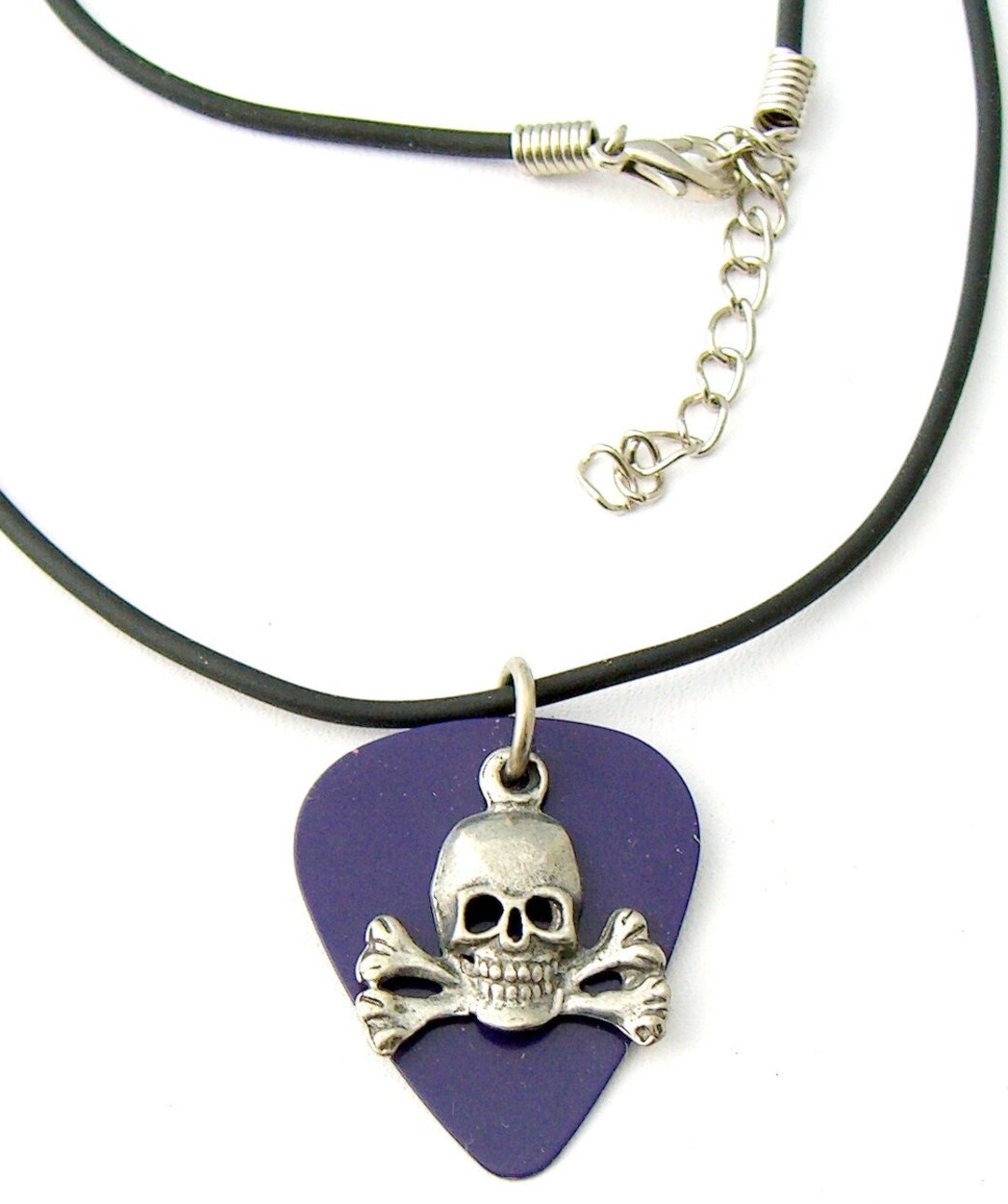 Guitar Pick Skull and Crossbones Necklace Purple Grape Rock & Roll ...