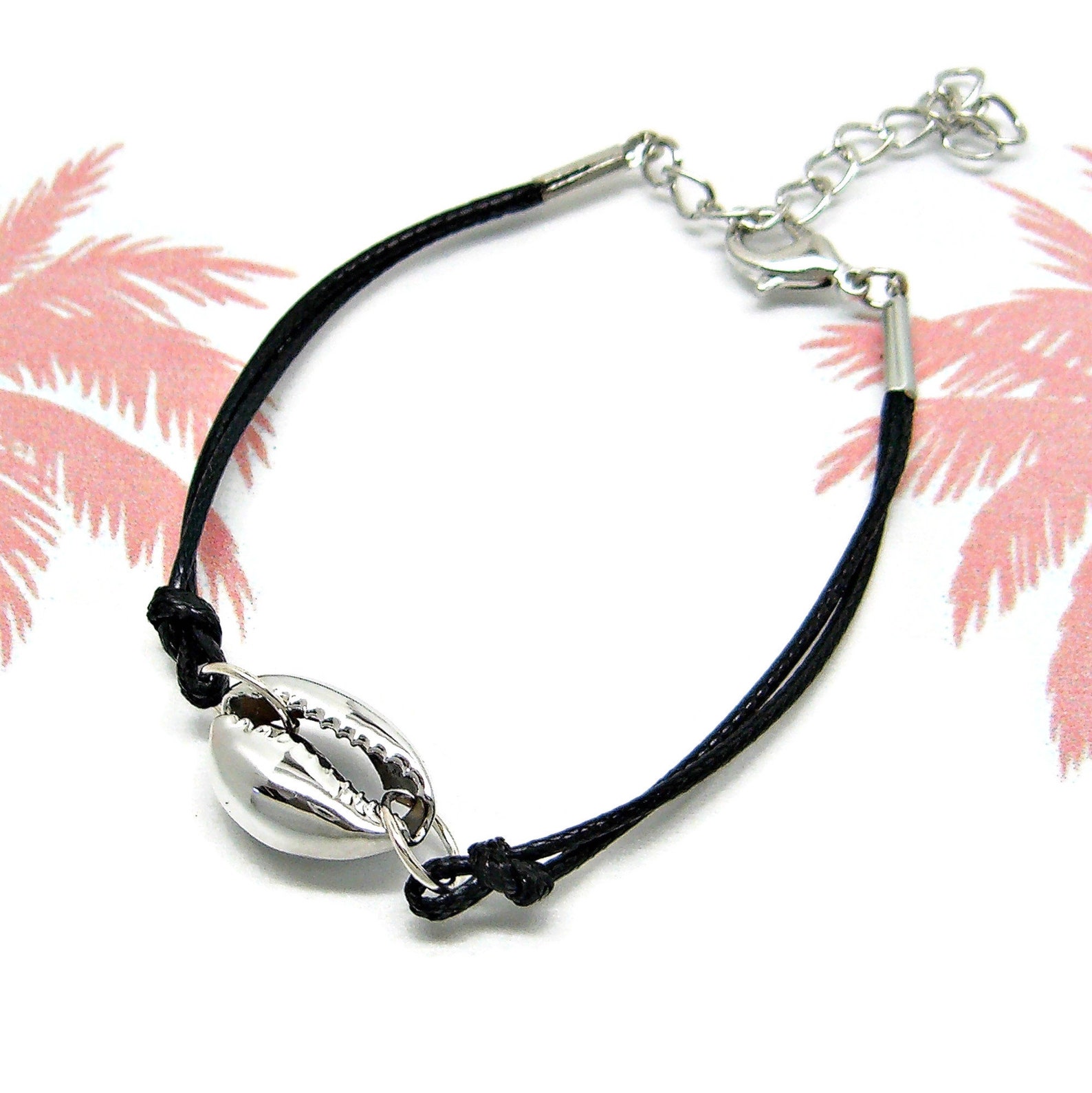 Silver Cowrie Sea Shell Bracelet, Adjustable, 7.25 to 9 Inches, Choice ...