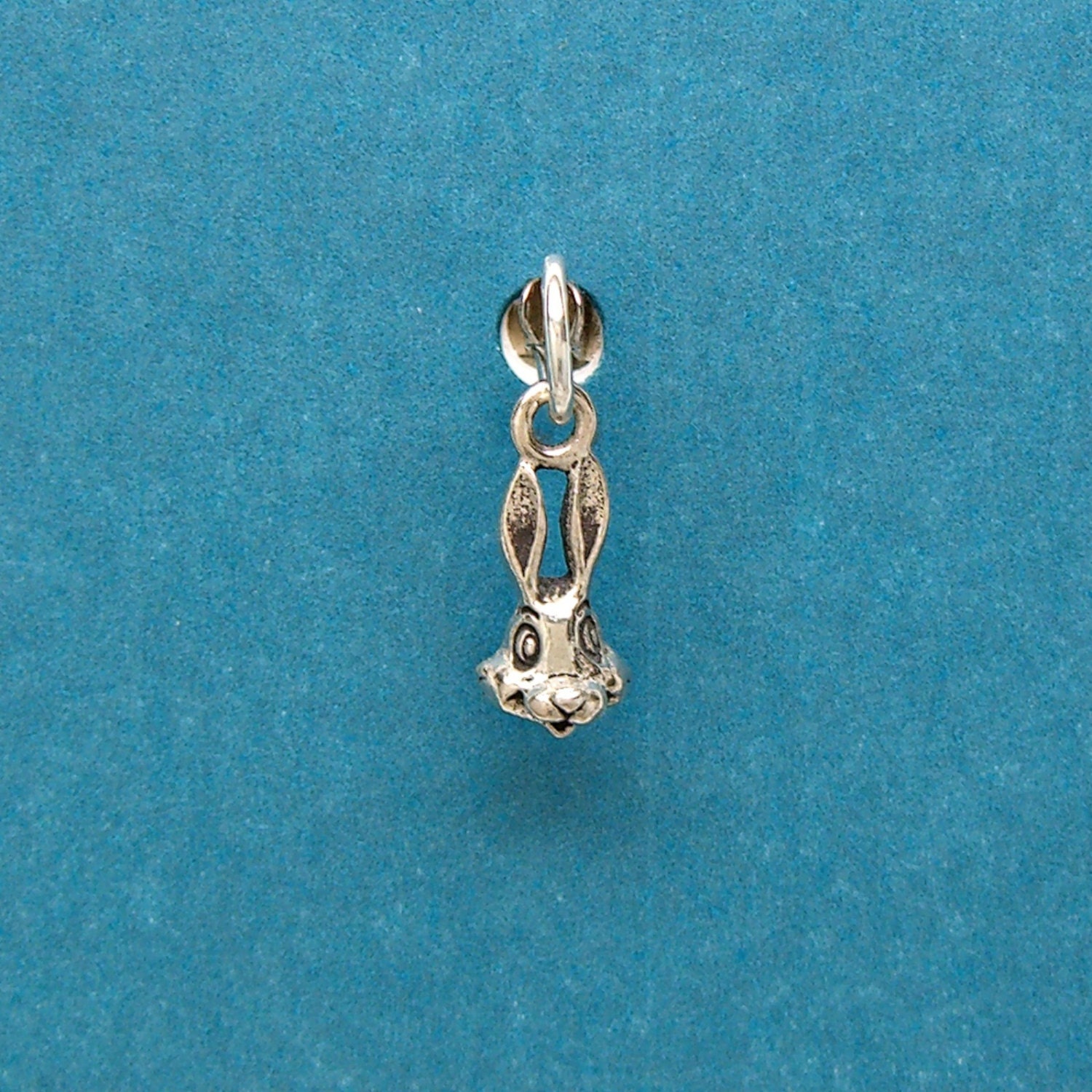 Bunny Rabbit Head Sterling Silver Mini Animal Charm for - Etsy