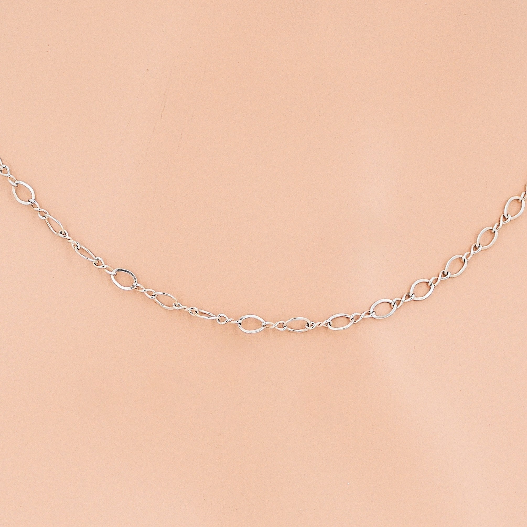 Necklace Sterling Silver 4mm Figure 8 Chain 18 Inches - Etsy