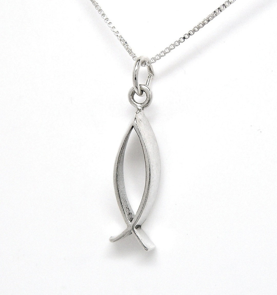 Christian Fish Sterling Silver Religious Charm Pendant or Necklace 1879 ...