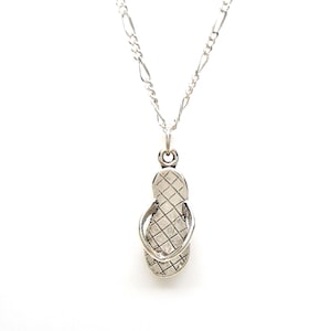 Flip Flop Sandal Sterling Silver 3 Dimensional Beach Charm Pendant or ...