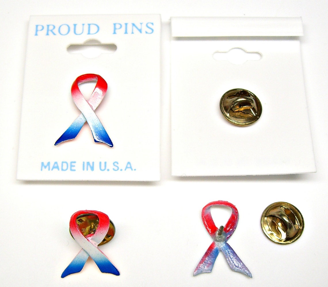 Ribbon Tac Pin Red White and Blue Patriotic American Tie Tac, Lapel Pin ...