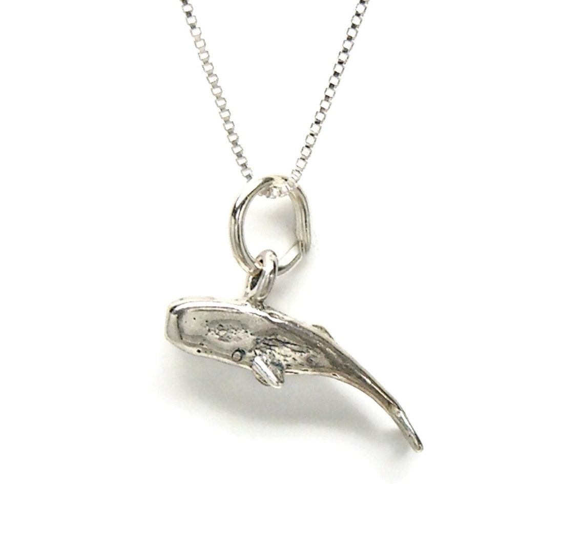 Sperm Whale 925 Sterling Silver Charm With Necklace Chain | Etsy